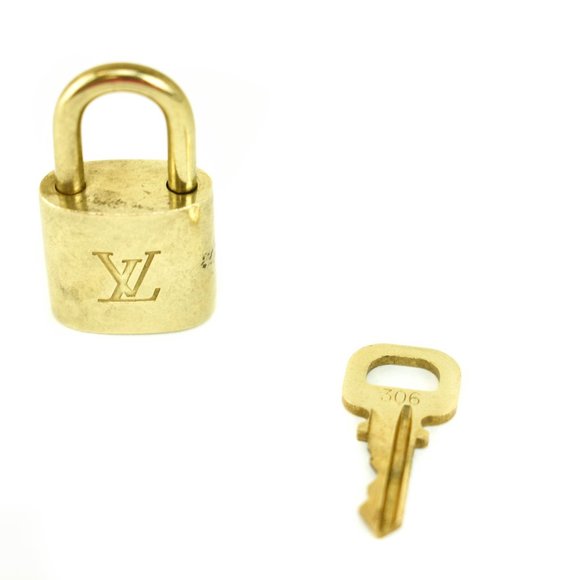 Louis Vuitton | Accessories | Louis Vuitton Gold Lv Logo Padlock 36 Se ...